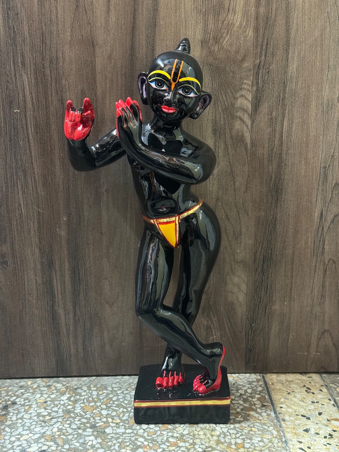 Divine Krishna Statue Black Krishna Idol Artificial Marble Krishna ...