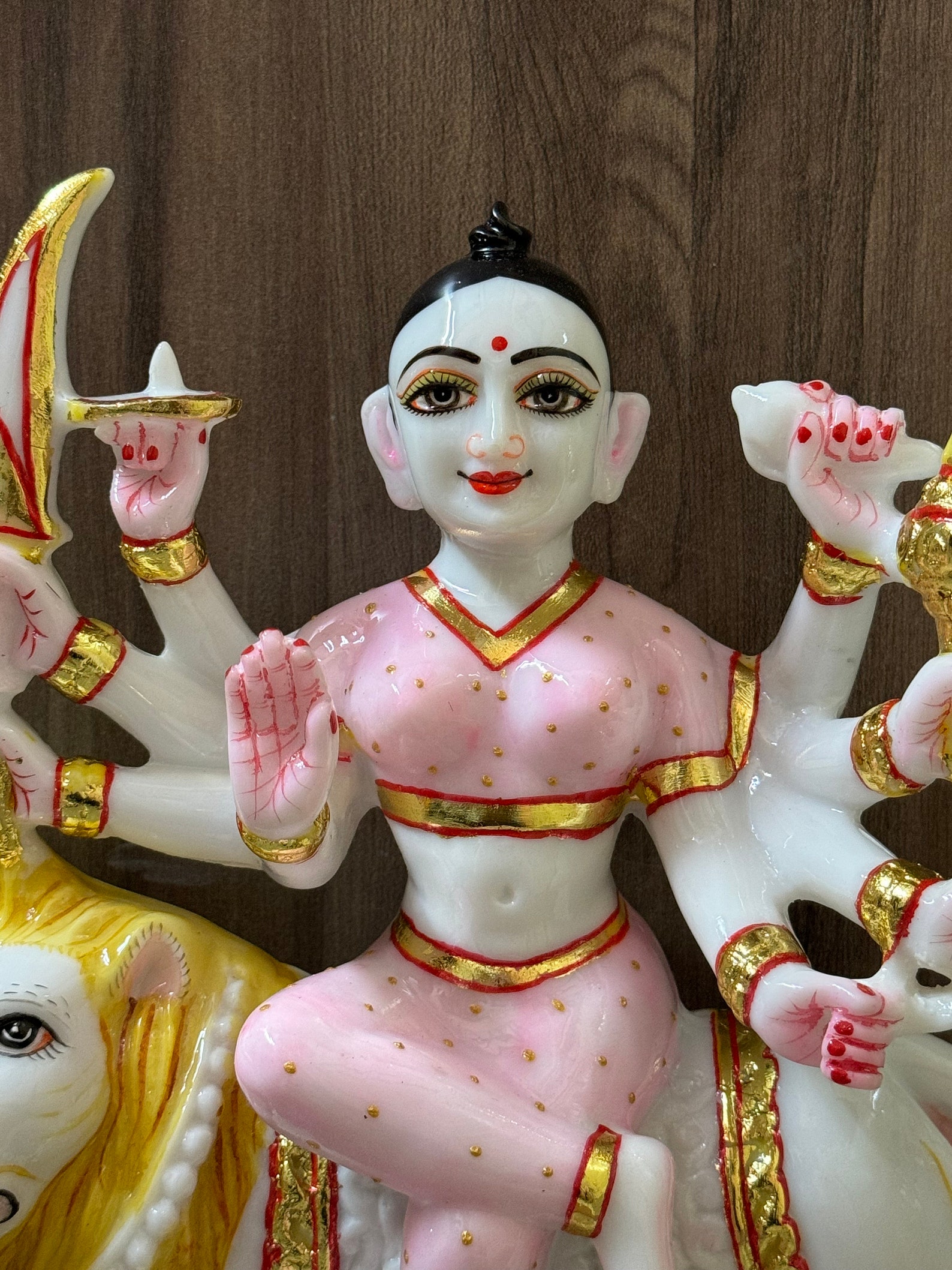 Durga Mata Statue 12inch ISKCON Style Durga Idol Marble Dust Sherawali ...