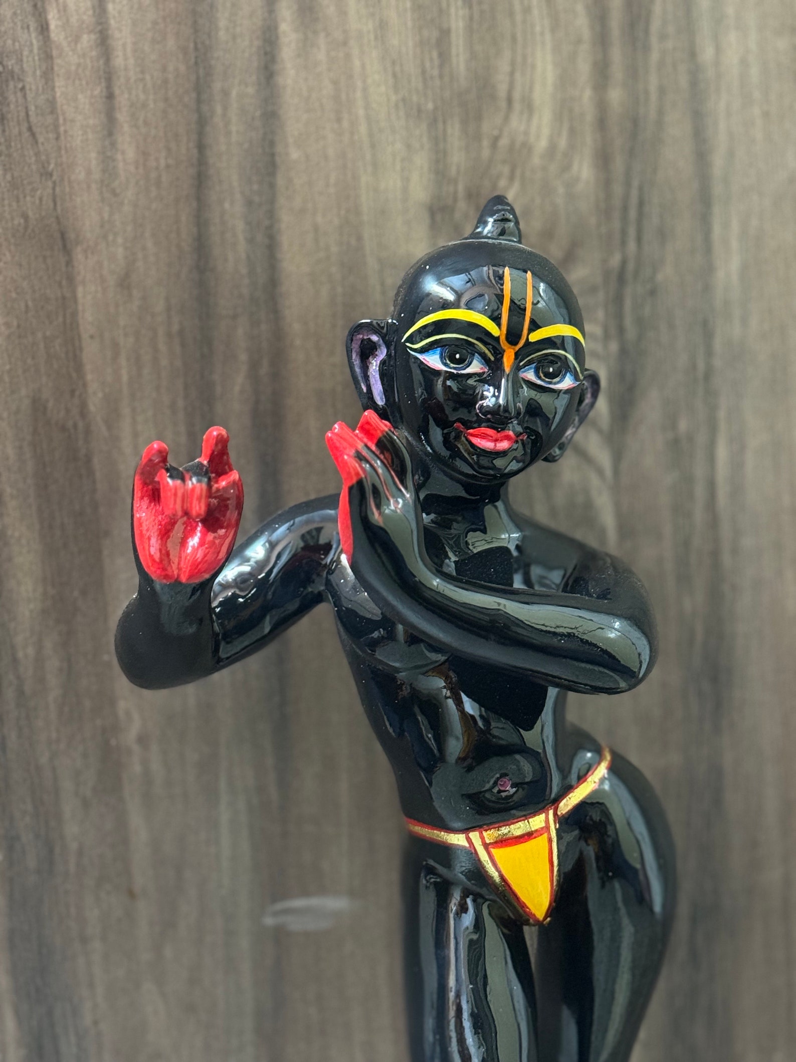 Black Krishna Statue | Artificial Marble Hindu God Murti Divine Krishna ...