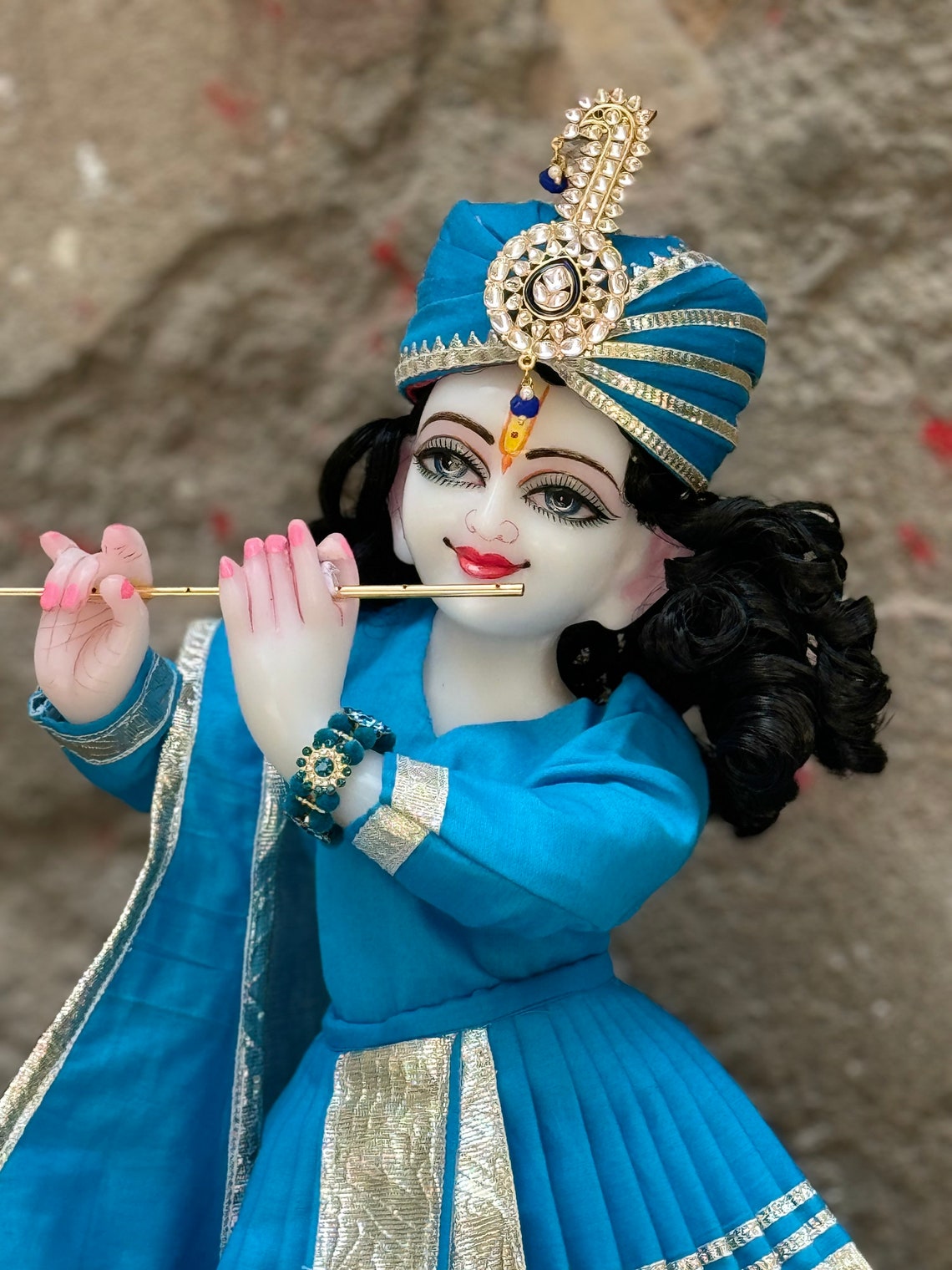 Premium 18" ISKCON Radha Krishna Idol Artificial Marble Dust Statue ...