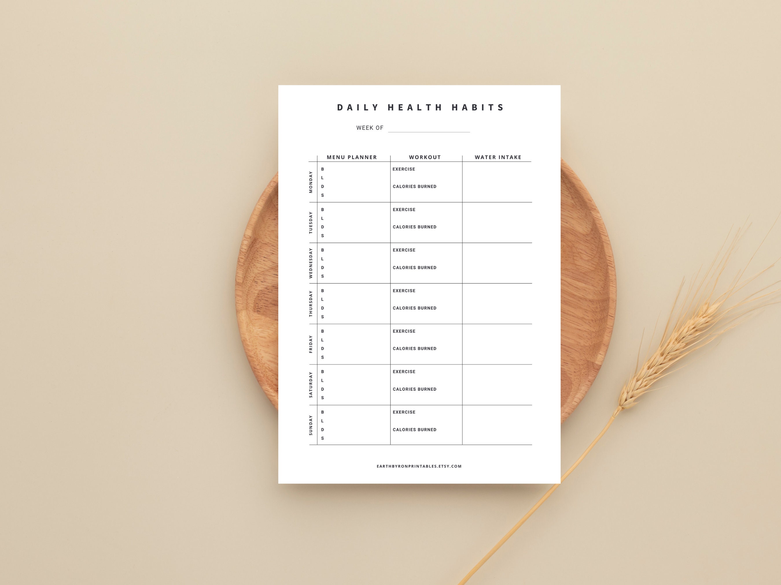 Printable Daily Healthy Habits Printable Health and Fitness Planner ...