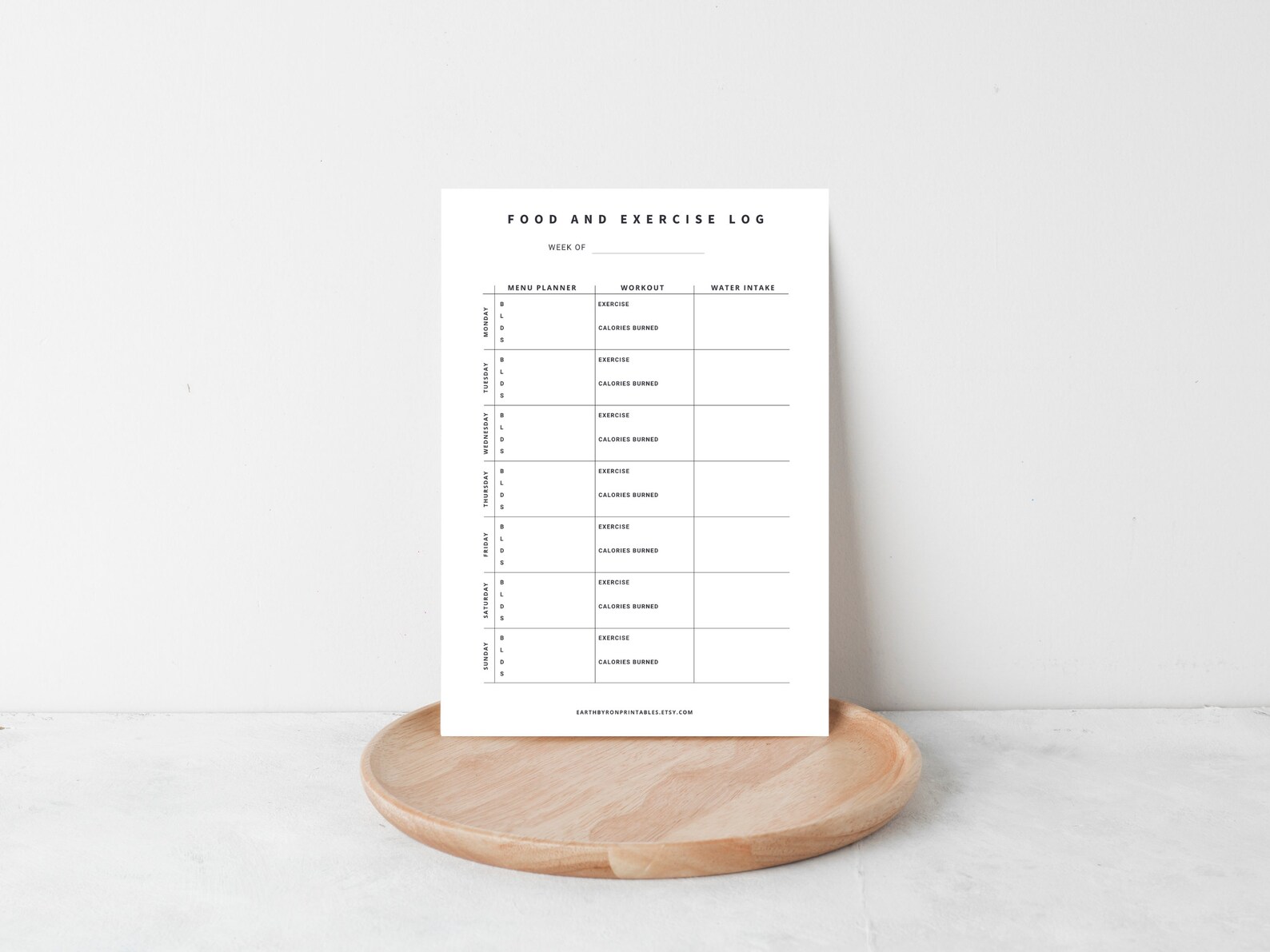 Printable Fitness Planner Tracker | Calorie Tracker | Exercise Log ...