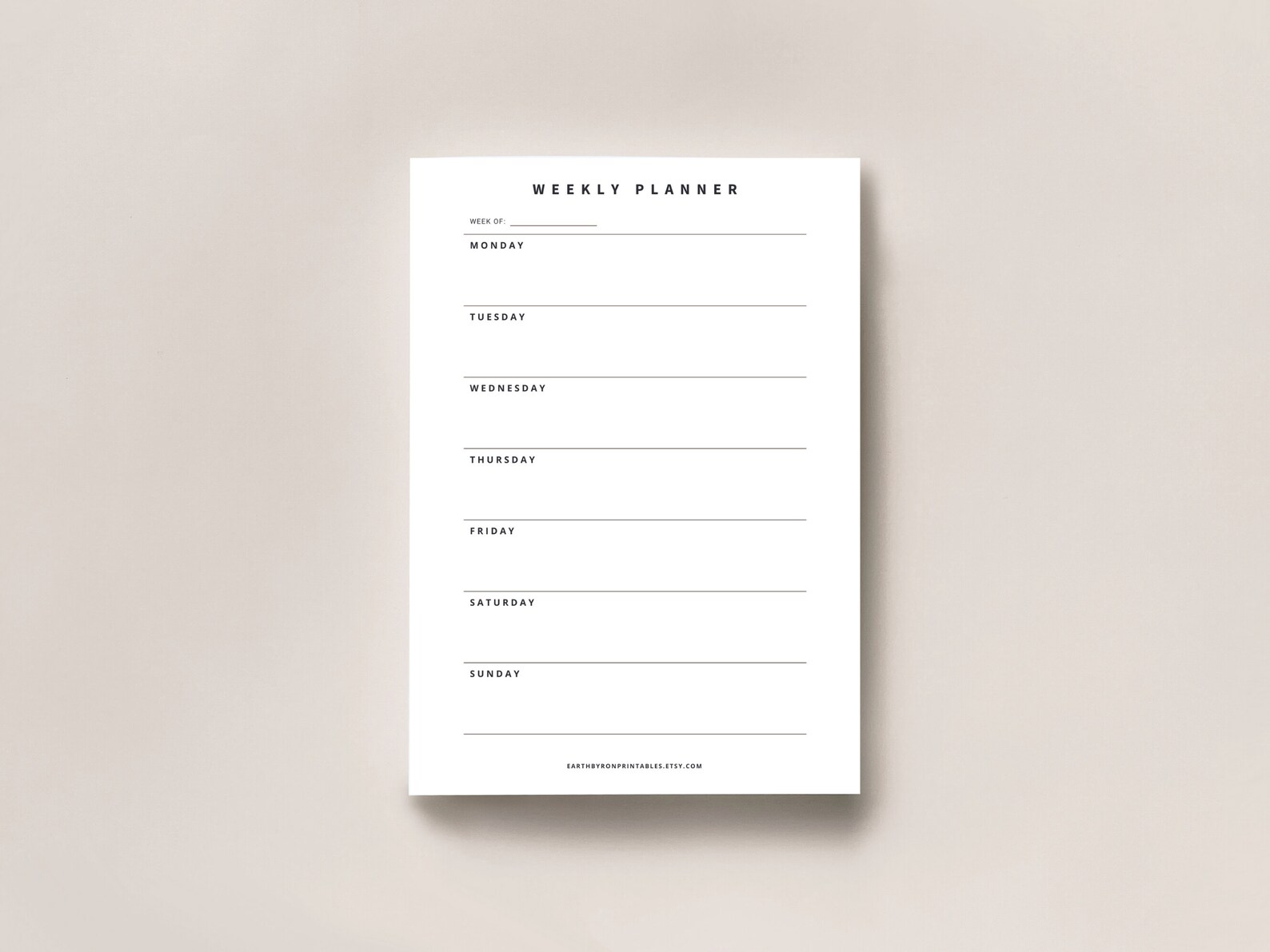 Printable Weekly Planner | Minimalist Weekly Schedule | Week at a ...