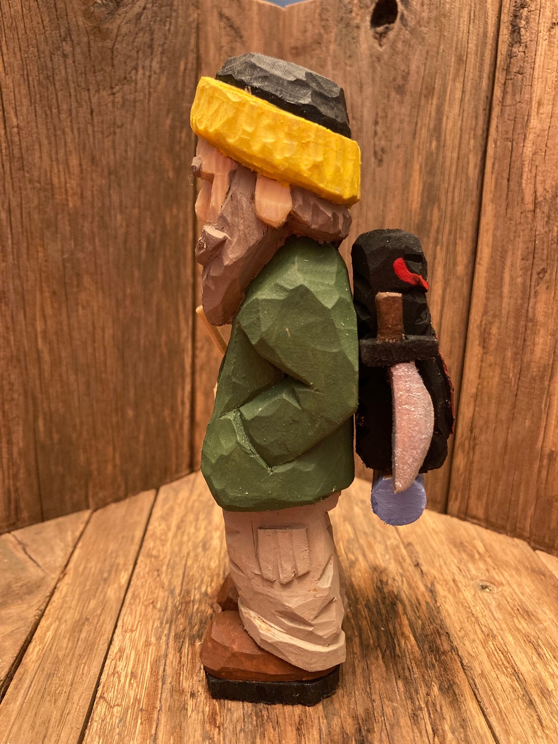 Hand Carved Hiker Figurine, Backpacking Decor, 6" Tall - Etsy