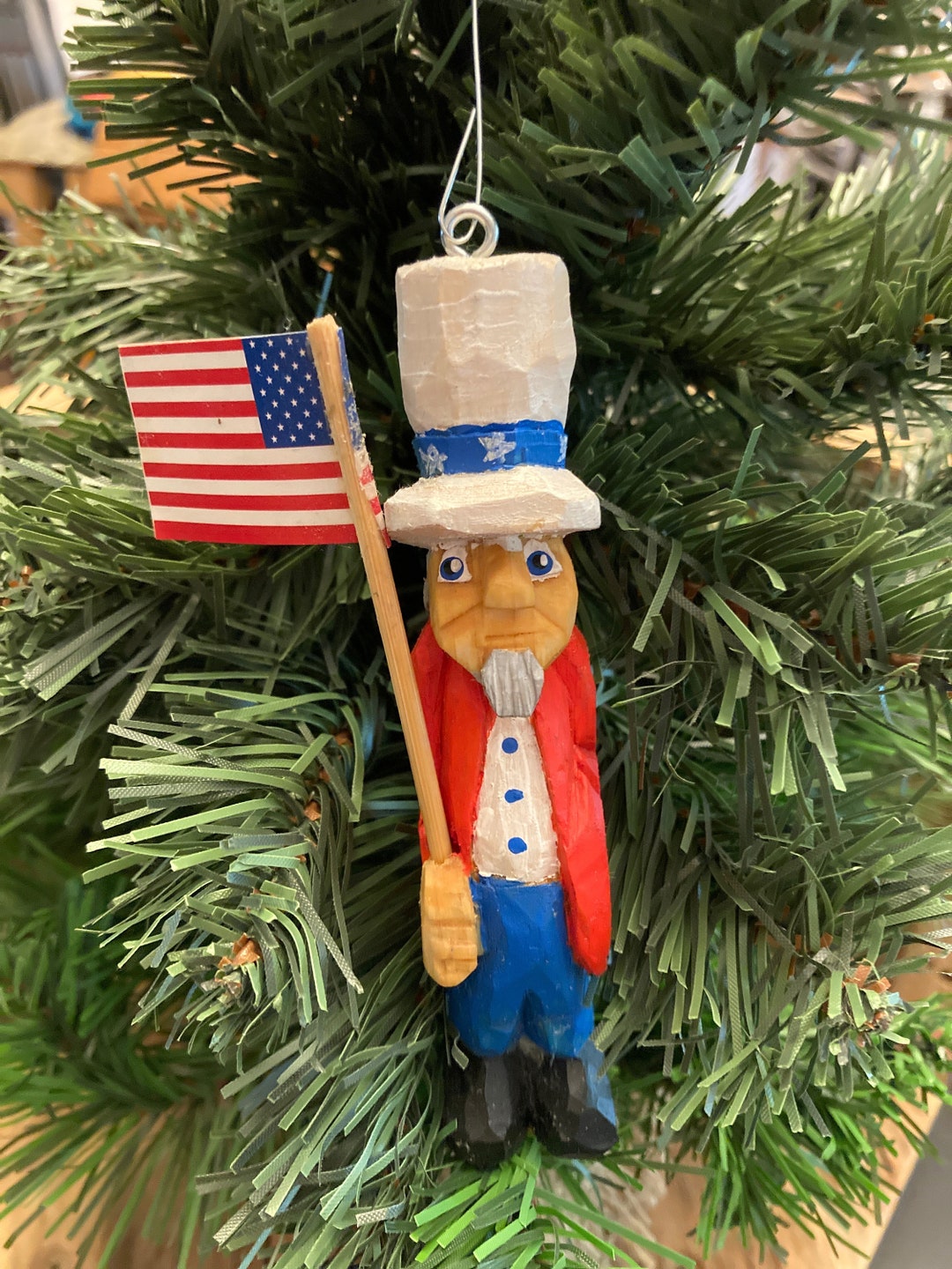 Uncle Sam Christmas Ornament With American Flag, Christmas Tree ...