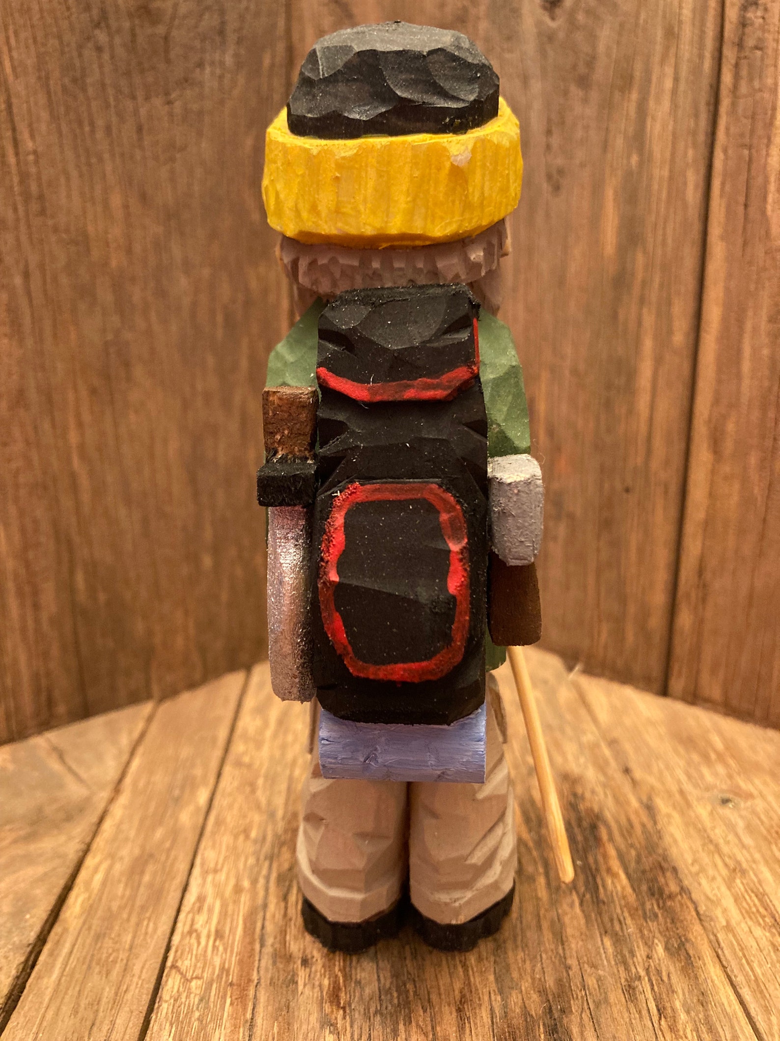 Hand Carved Hiker Figurine, Backpacking Decor, 6" Tall - Etsy