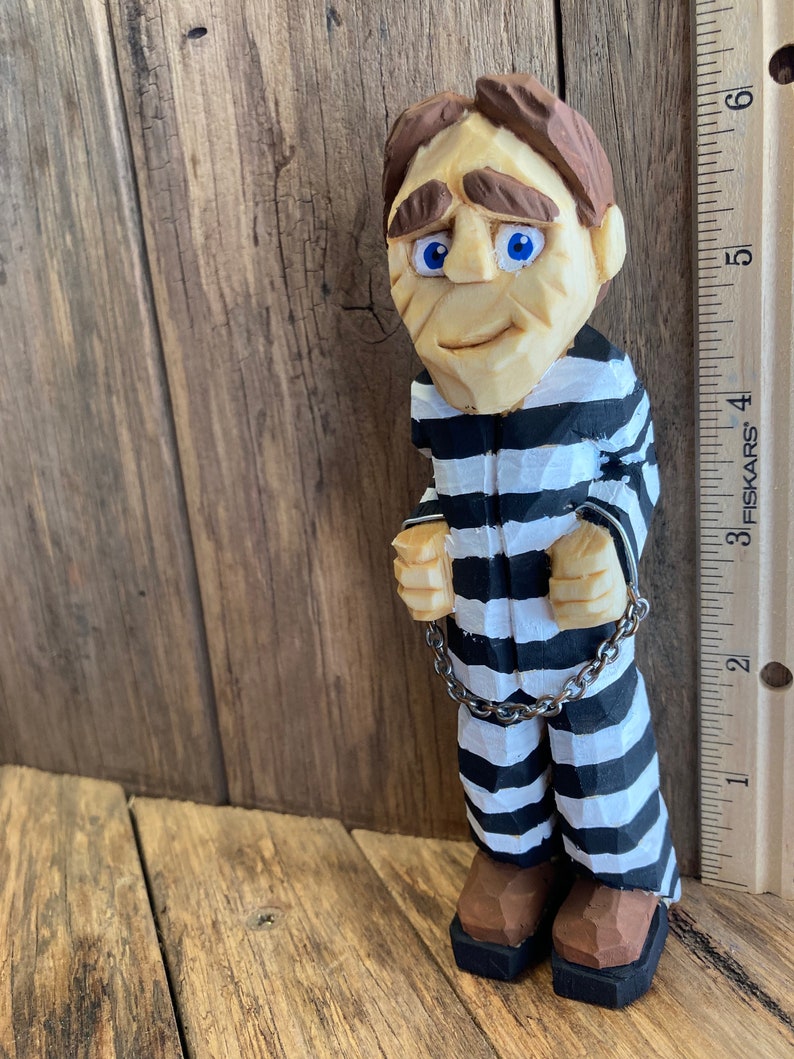 Prisoner Wearing Black/white Prison Uniform With Hand Cuffs, Jail Gag ...