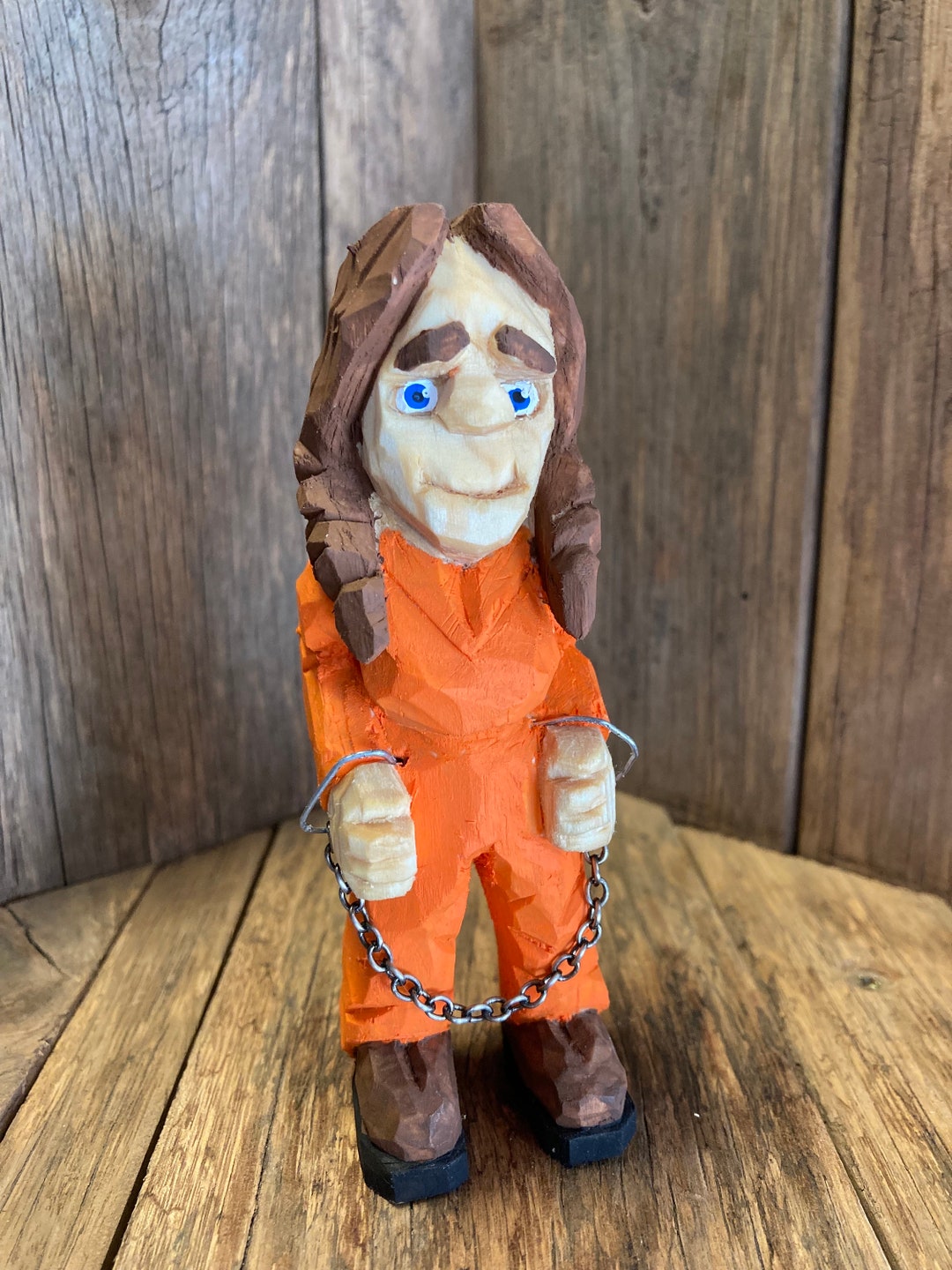 Female Prisoner With Hand Cuffs and Orange Jumpsuit, Jail Gag Gift ...