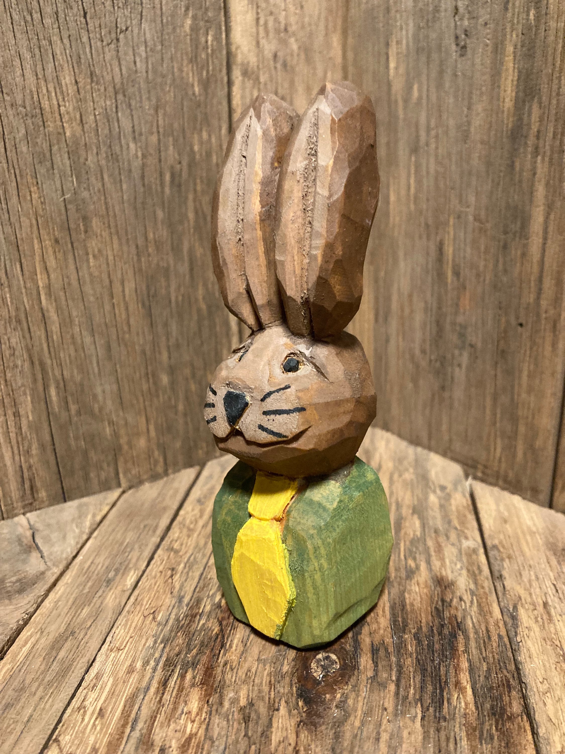 Easter Bunny Hand Carved, Carved Rabbit, Wooden Animals, Nursery Decor ...