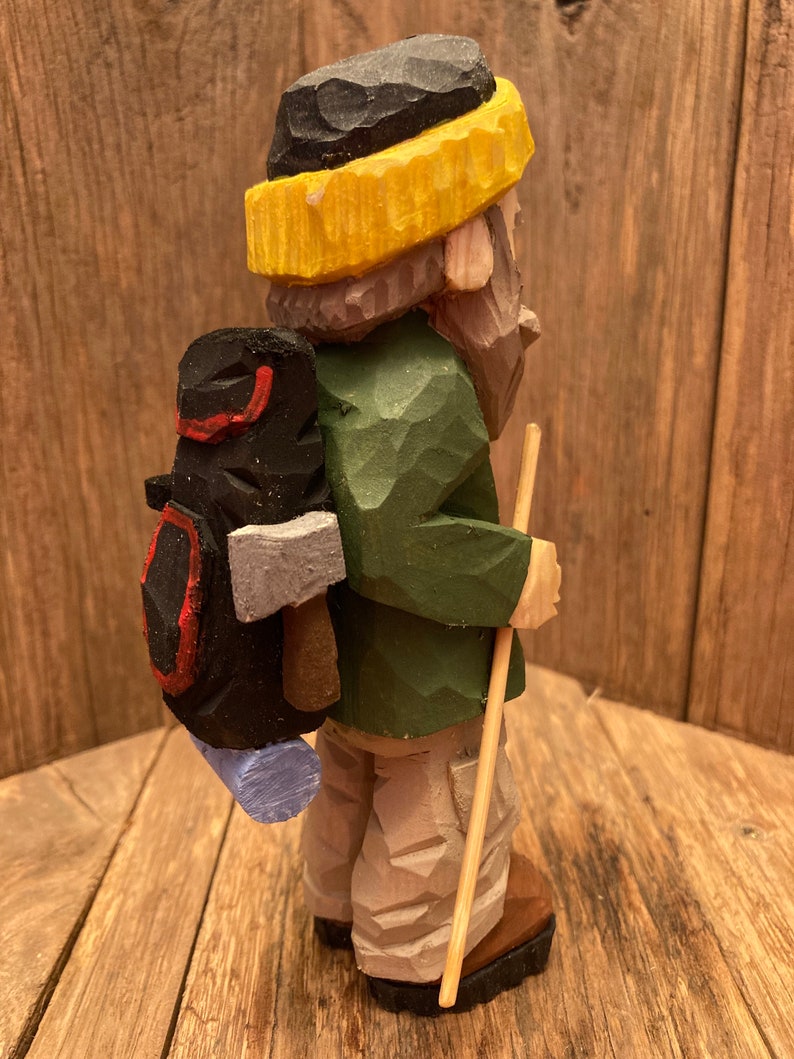 Hiker Backpacker With Loaded Backpack and Walking Stick, Hiker Gift ...
