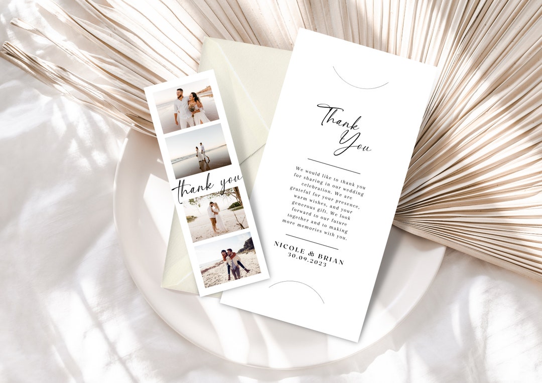 Photo Thank You Card Template | Photo Booth Strip Thank You Card ...