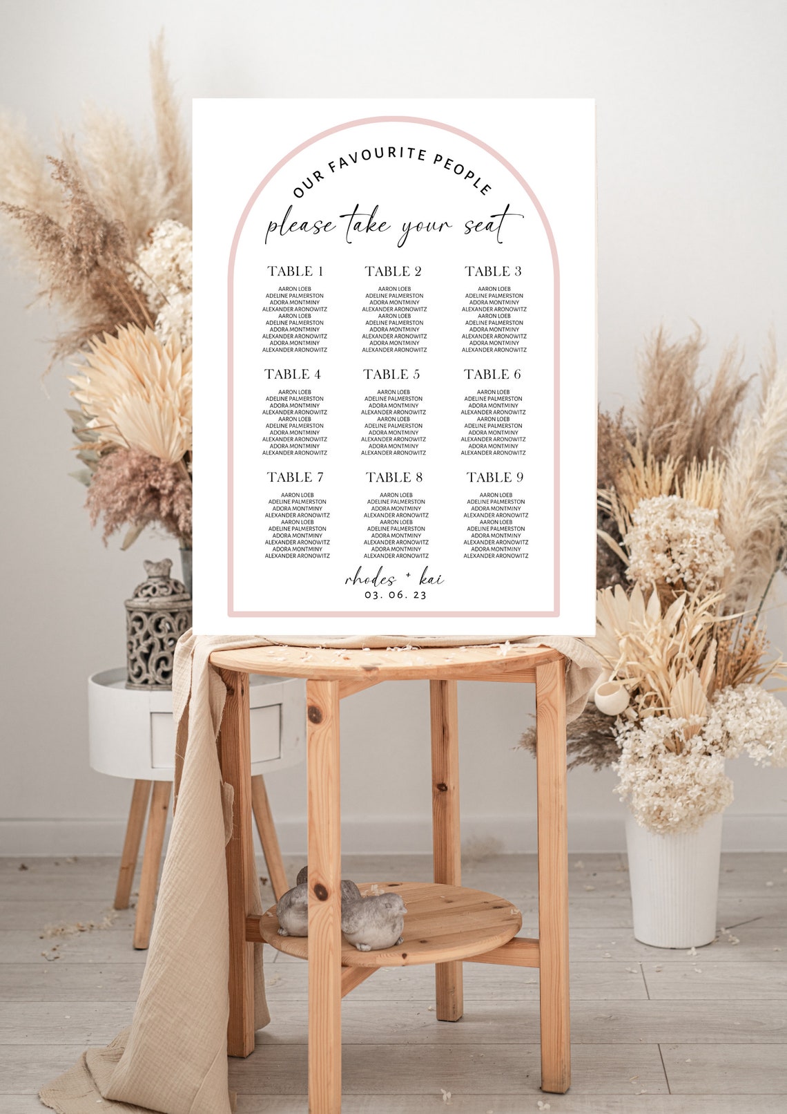 Arch Seating Chart Template Wedding Seating Chart - Etsy