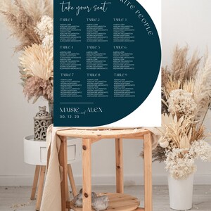 Deep Teal Wedding Seating Chart | Seating Chart Teal | Arch Seating ...