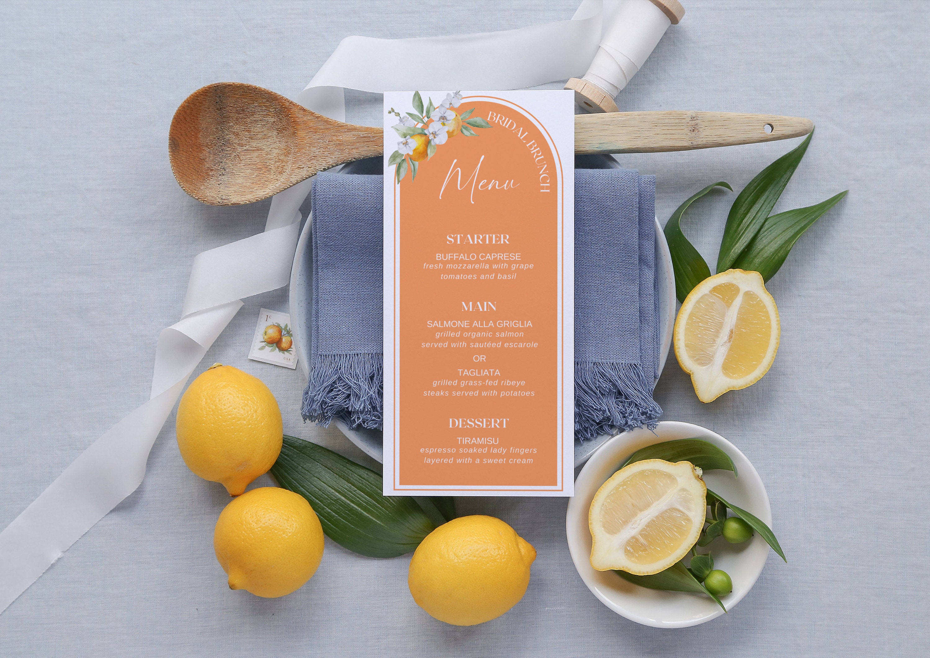 Vibrant Summer Bridal Brunch Menu Bridal Shower Brunch Menu - Etsy