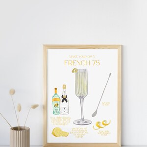 French 75 Bar Sign | Make Your Own Cocktail | French 75 Recipe ...