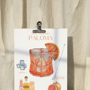 Paloma Bar Sign | Make Your Own Cocktail | Paloma Recipe | Cocktail Bar ...