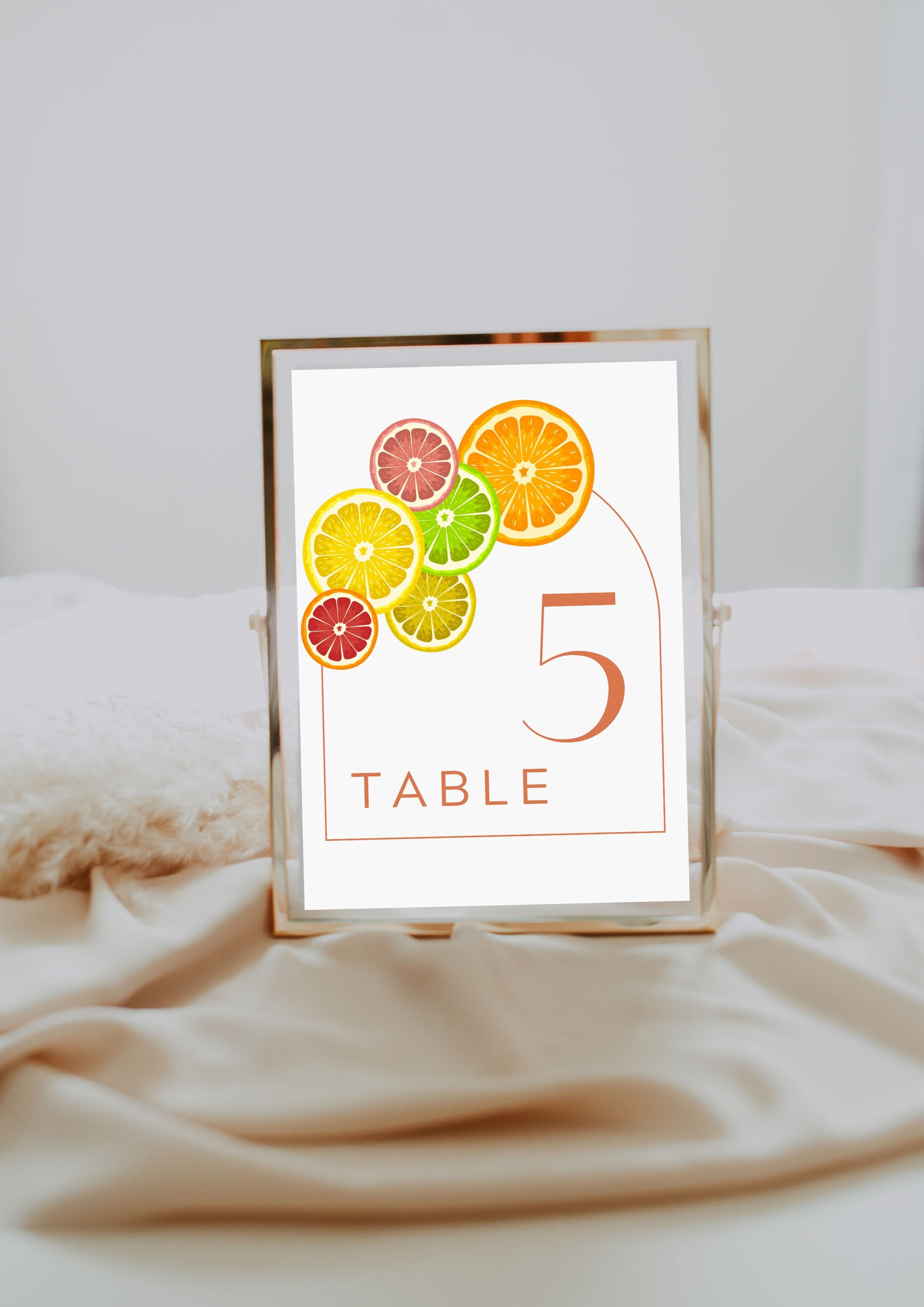 Citrus Theme Table Number Template Table Number Sign Arch Table Sign ...