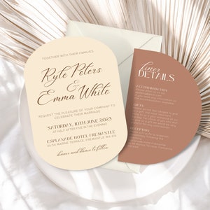 Earth Tones Wedding Invitation Suite | Arch Wedding Stationary | Die ...