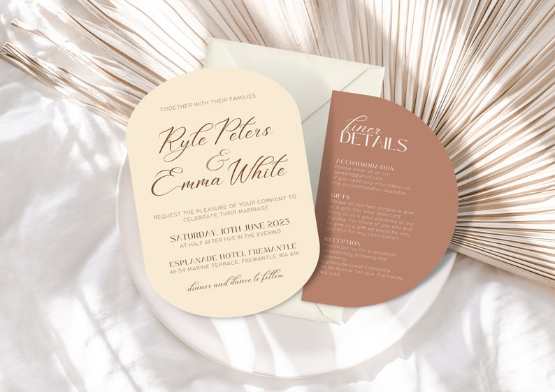 Earth Tones Wedding Invitation Suite | Arch Wedding Stationary | Die ...