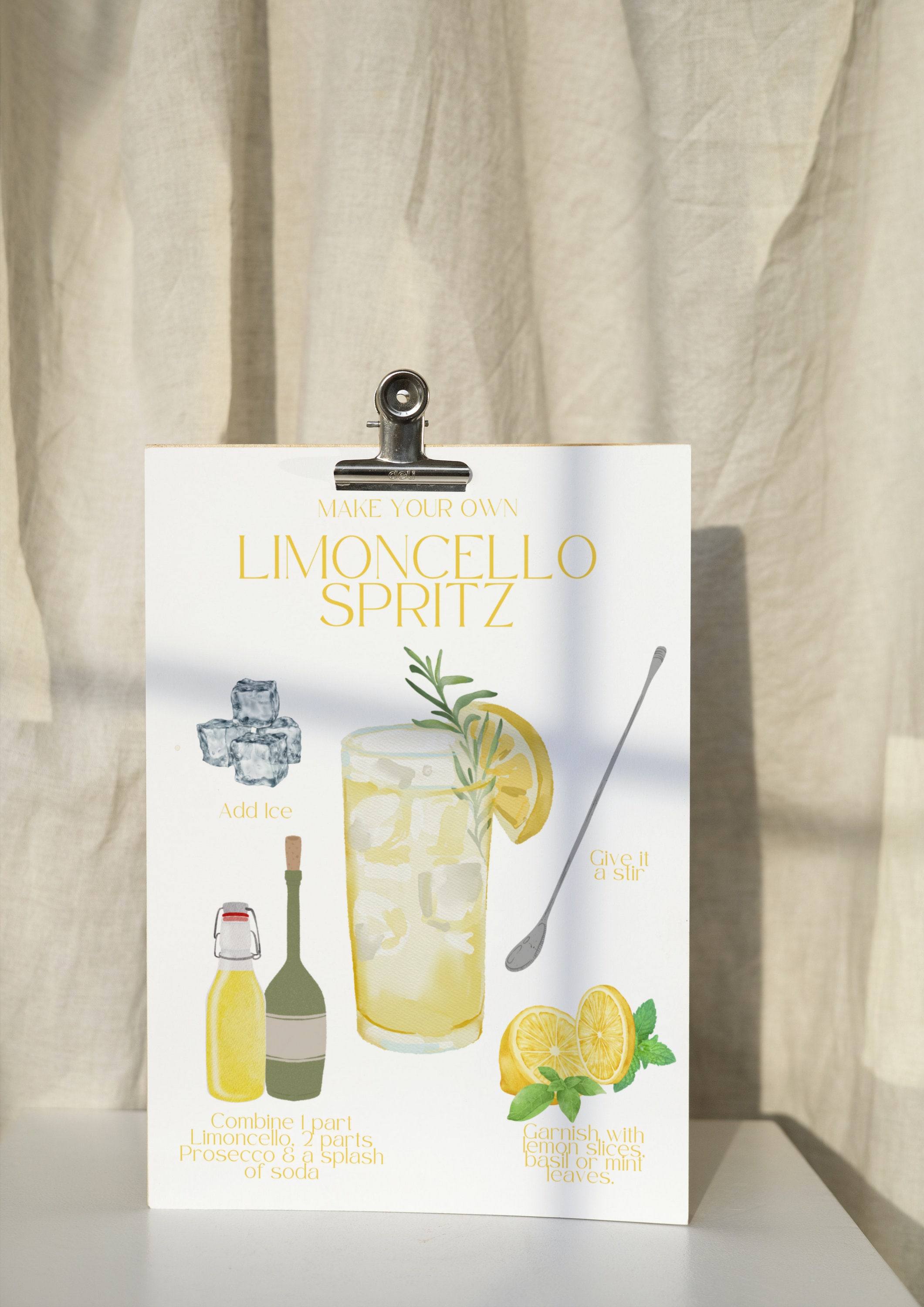 Limoncello Spritz Bar Sign Make Your Own Cocktail Limoncello Spritz ...