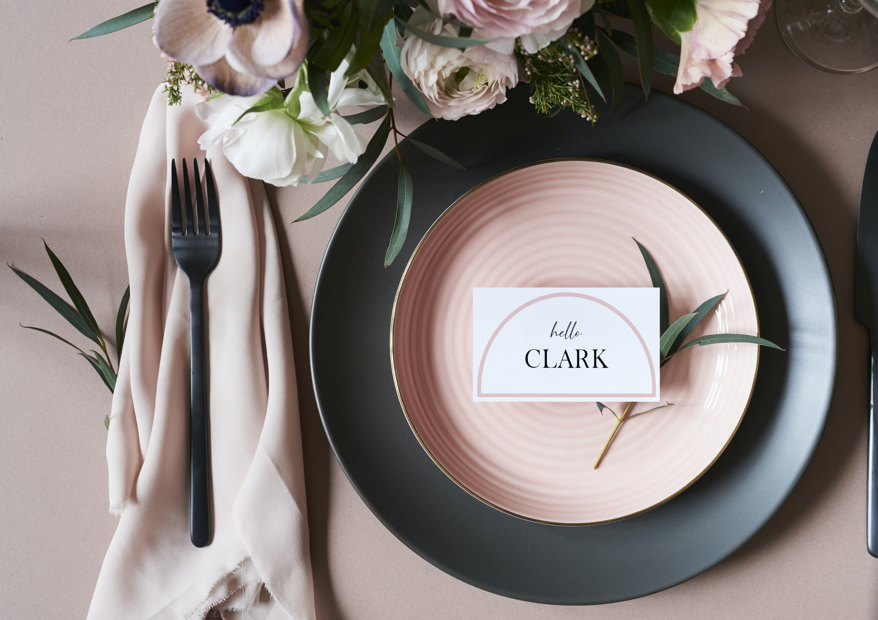 Arch Place Cards Dusty Pink Place Cards Template Wedding Place Card ...