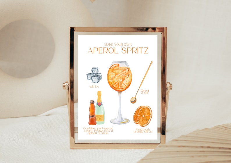 Aperol Spritz Bar Sign | Make Your Own Cocktail | Aperol Spritz Recipe ...