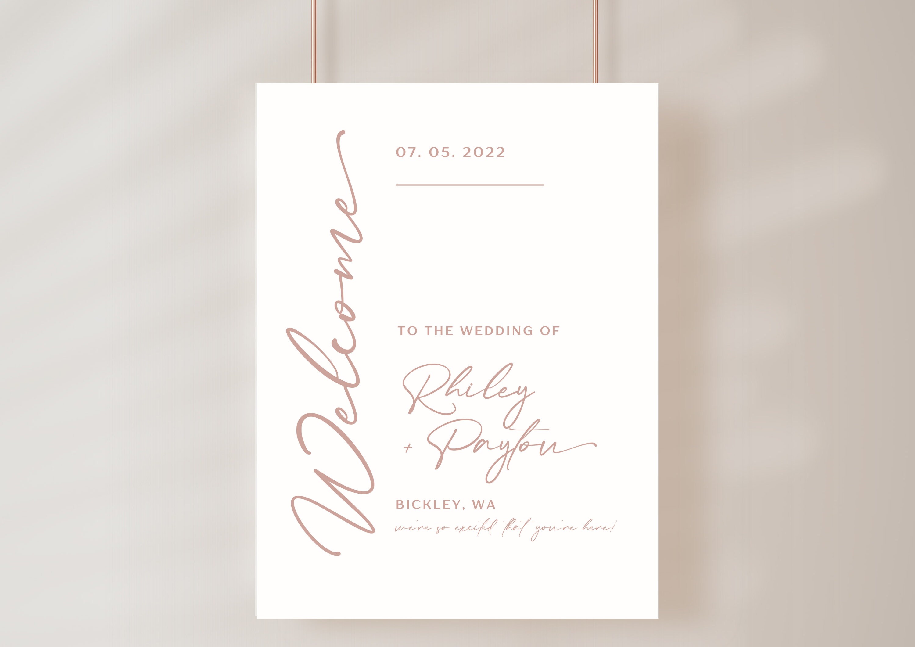 Dusty Rose Wedding Welcome Sign Dusty Pink Welcome Wedding - Etsy