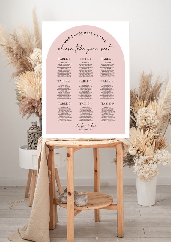 Arch Seating Chart Template Wedding Seating Chart - Etsy