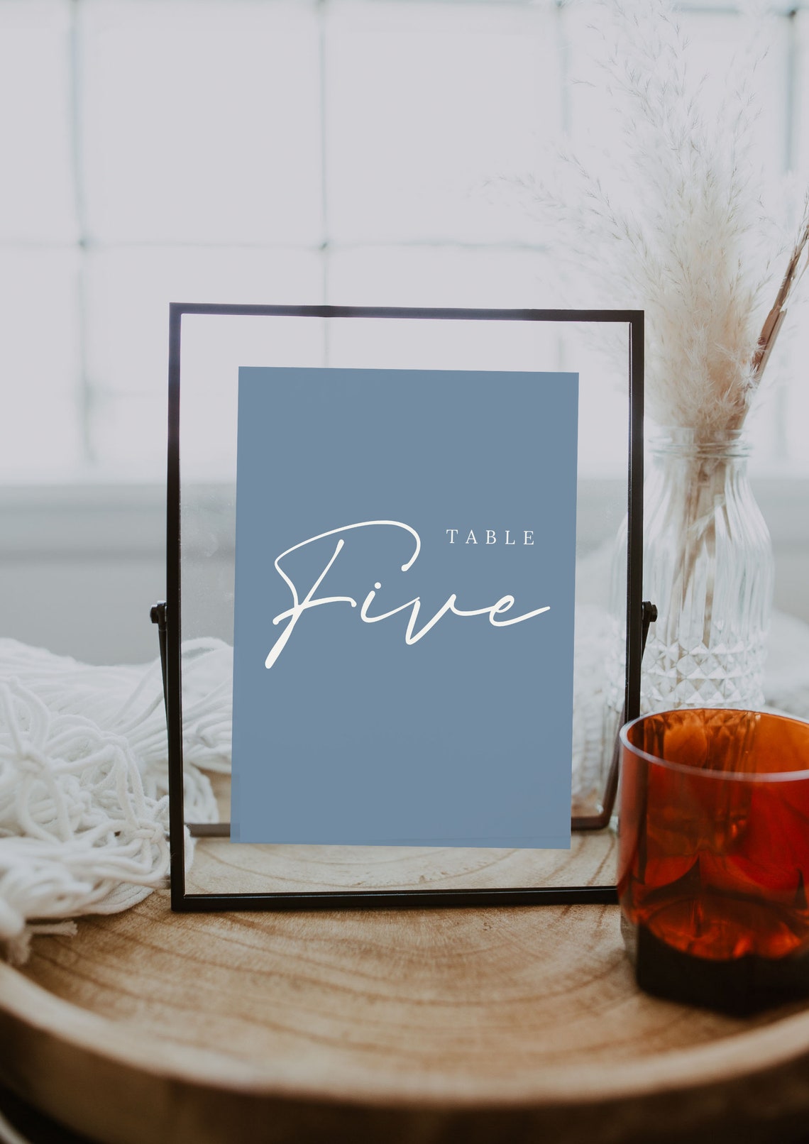 Dusty Blue Table Number Template Editable Printable Wedding - Etsy