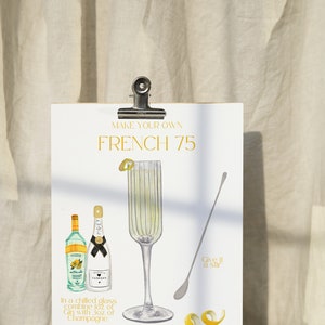 French 75 Bar Sign | Make Your Own Cocktail | French 75 Recipe ...