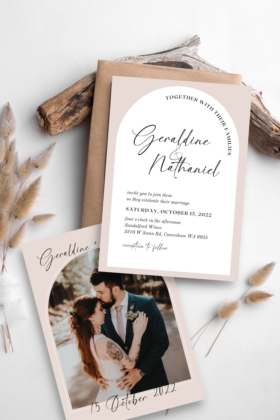 Arch Photo Wedding Invitation Template Arch Wedding - Etsy