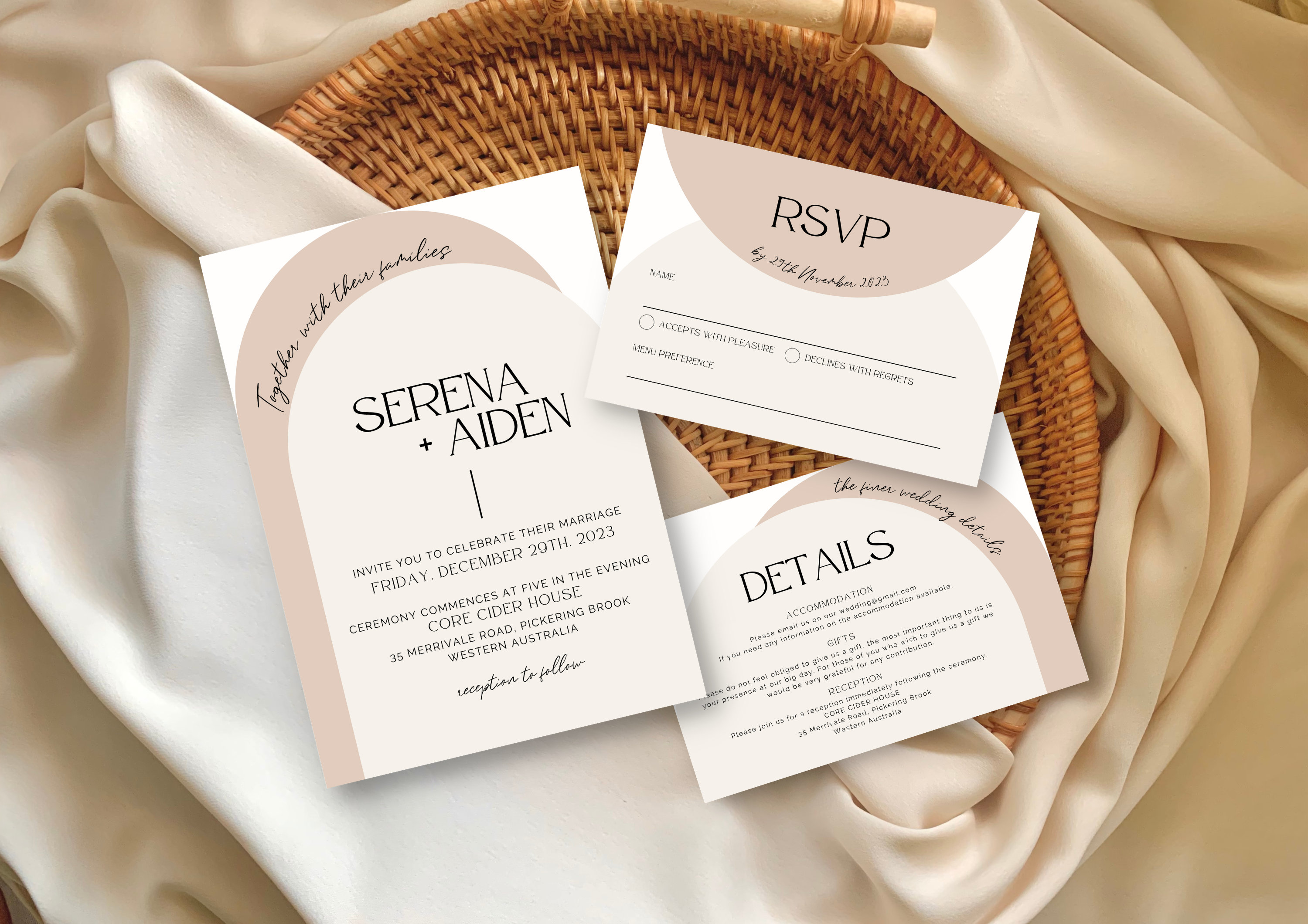 Arch Wedding Invitation Suite Boho Wedding Invitation Set - Etsy