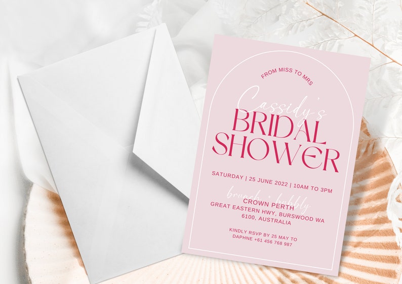 Bridal Shower Invitation Pink Miss to Mrs Invitation - Etsy