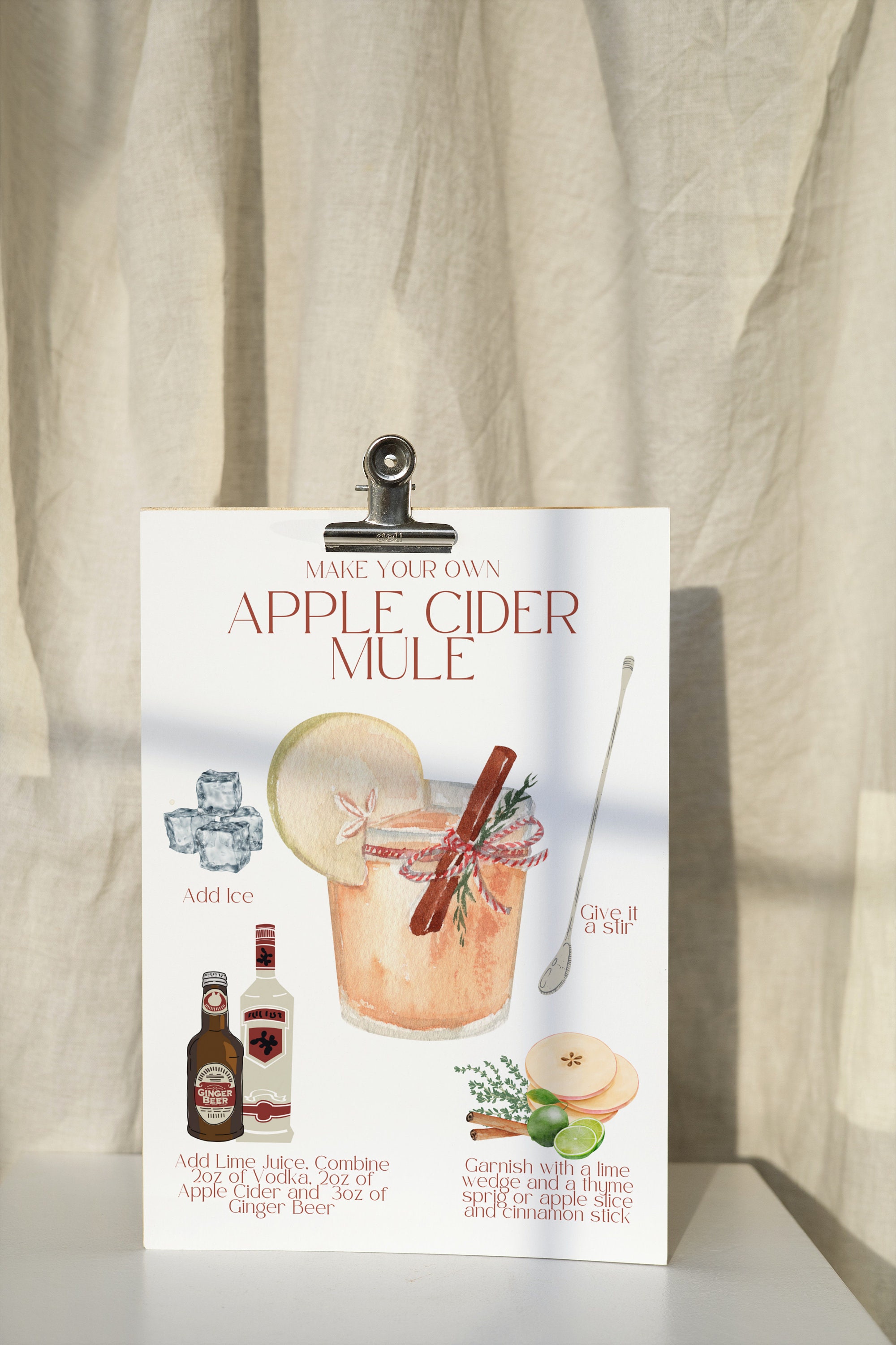 Apple Cider Mule Bar Sign Make Your Own Cocktail Apple Cider Mule ...