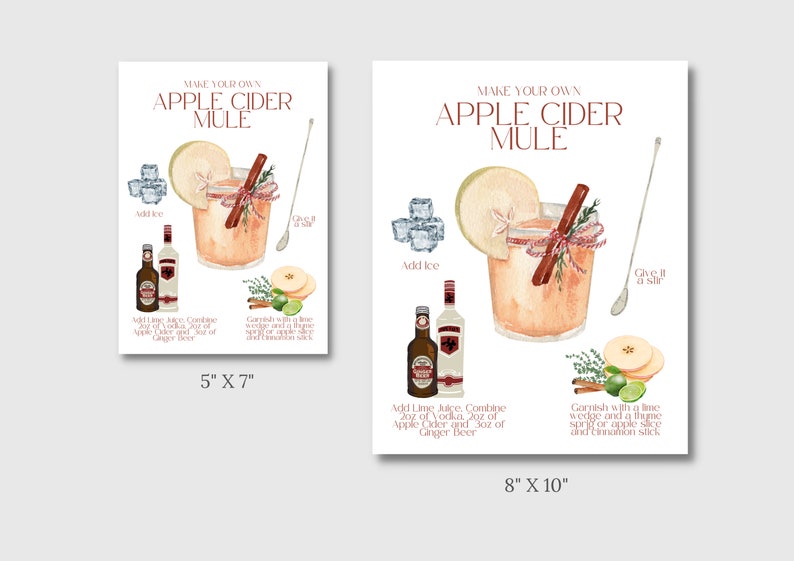 Apple Cider Mule Bar Sign Make Your Own Cocktail Apple Cider Mule ...
