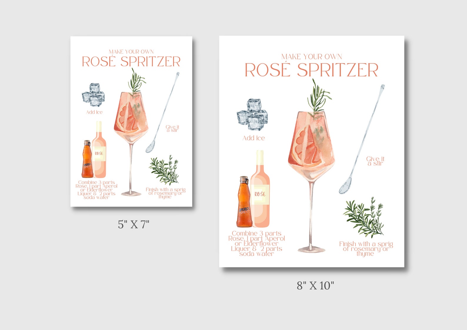 Rosé Spritzer Bar Sign Make Your Own Cocktail Rosé Spritzer Recipe ...