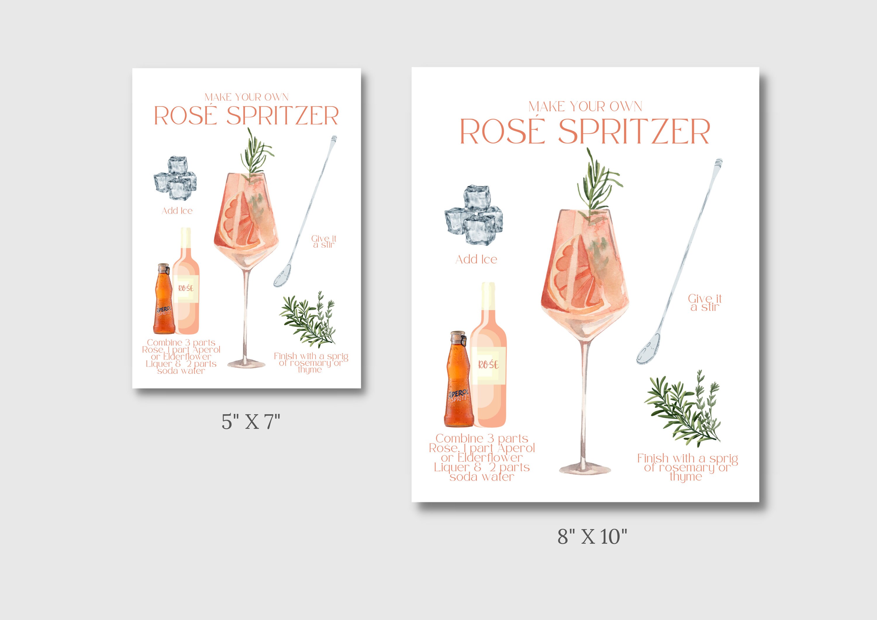 Rosé Spritzer Bar Sign Make Your Own Cocktail Rosé Spritzer Recipe ...