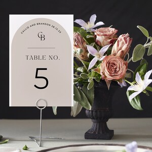 Pastel Green Table Numbers Sign Template | Modern Wedding Sign 5x7, 4x6 ...