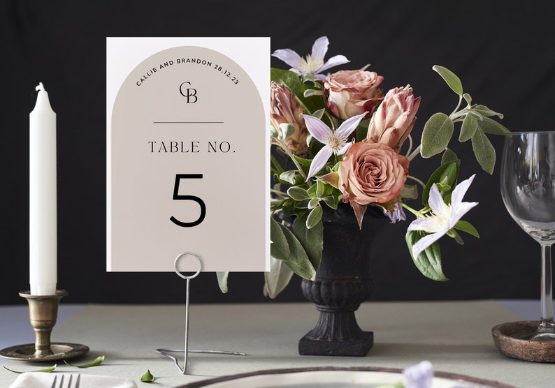 Pastel Green Table Numbers Sign Template Modern Wedding Sign - Etsy