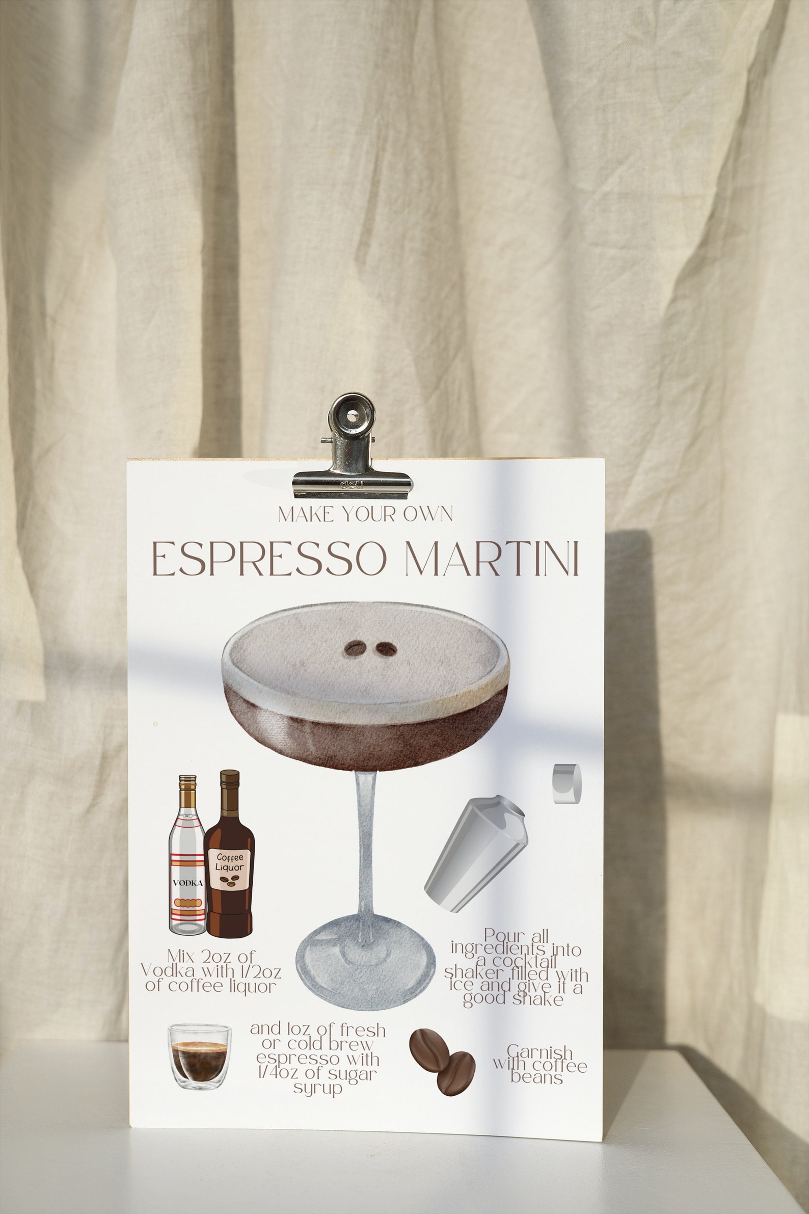 Espresso Martini Bar Sign | Make Your Own Cocktail | Espresso Martini ...