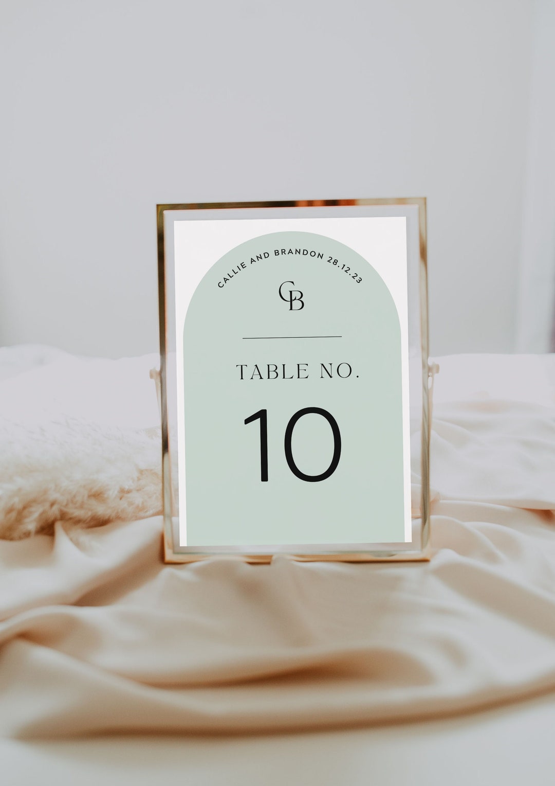 Pastel Green Table Numbers Sign Template | Modern Wedding Sign 5x7, 4x6 ...