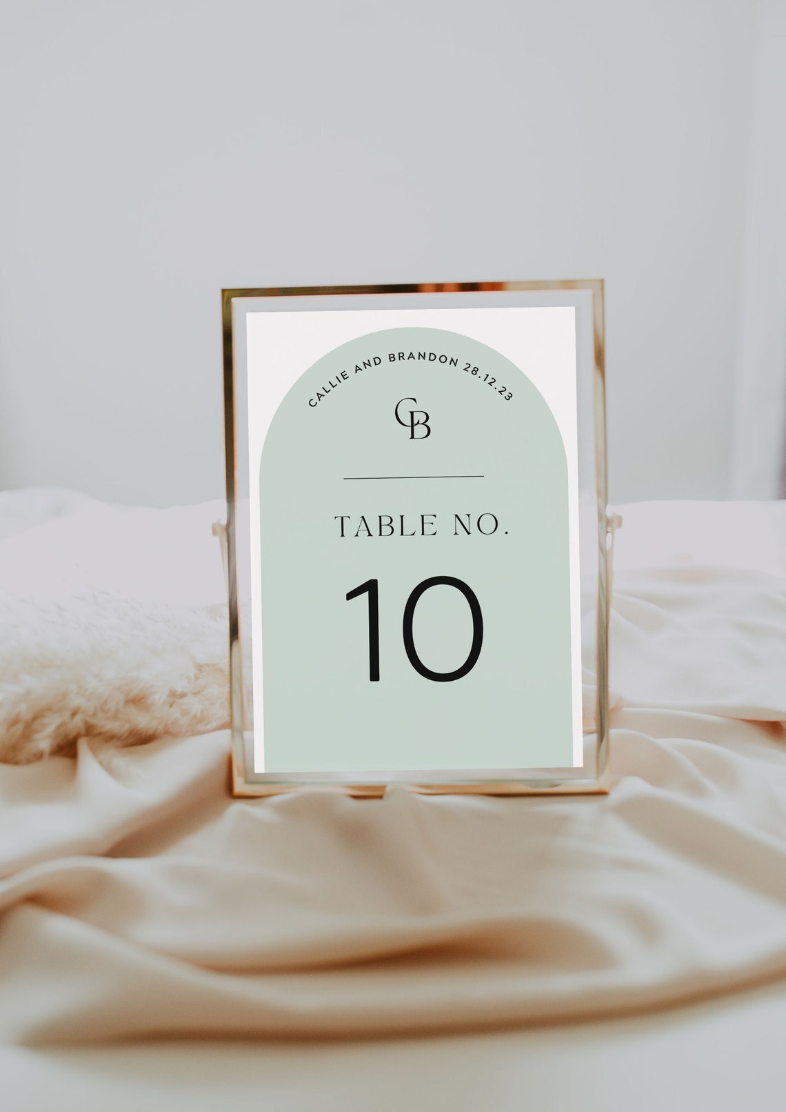 Pastel Green Table Numbers Sign Template Modern Wedding Sign - Etsy