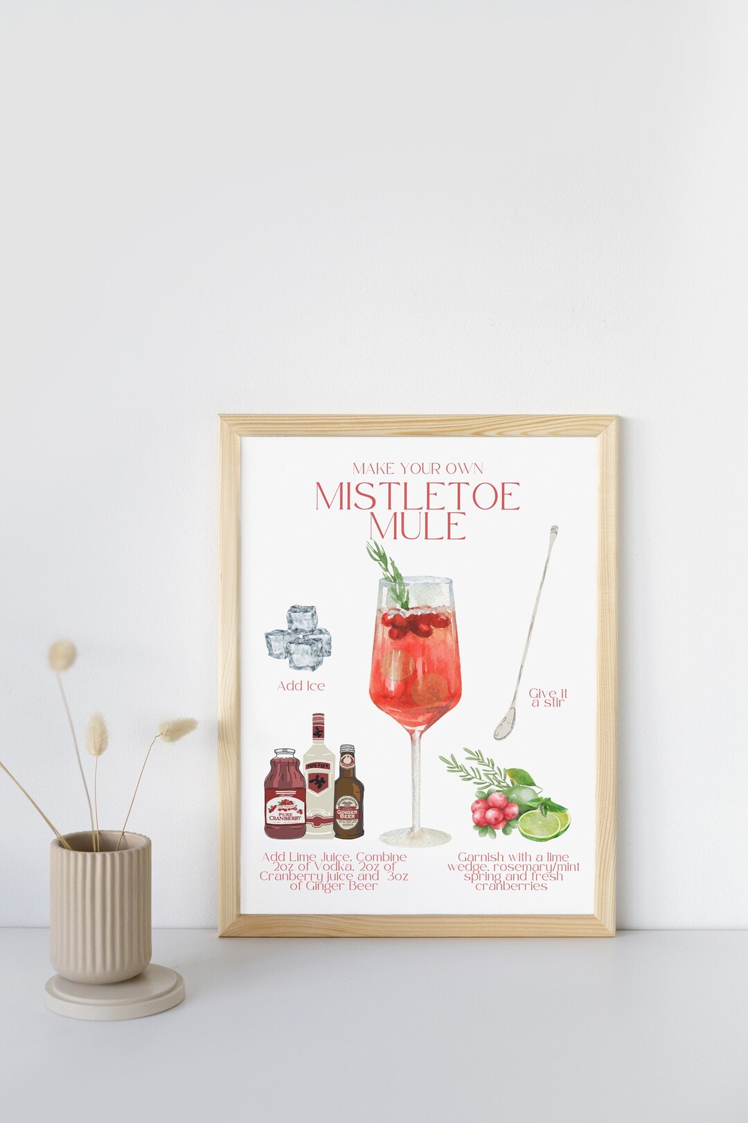Mistletoe Mule Bar Sign | Make Your Own Cocktail | Mistletoe Mule ...