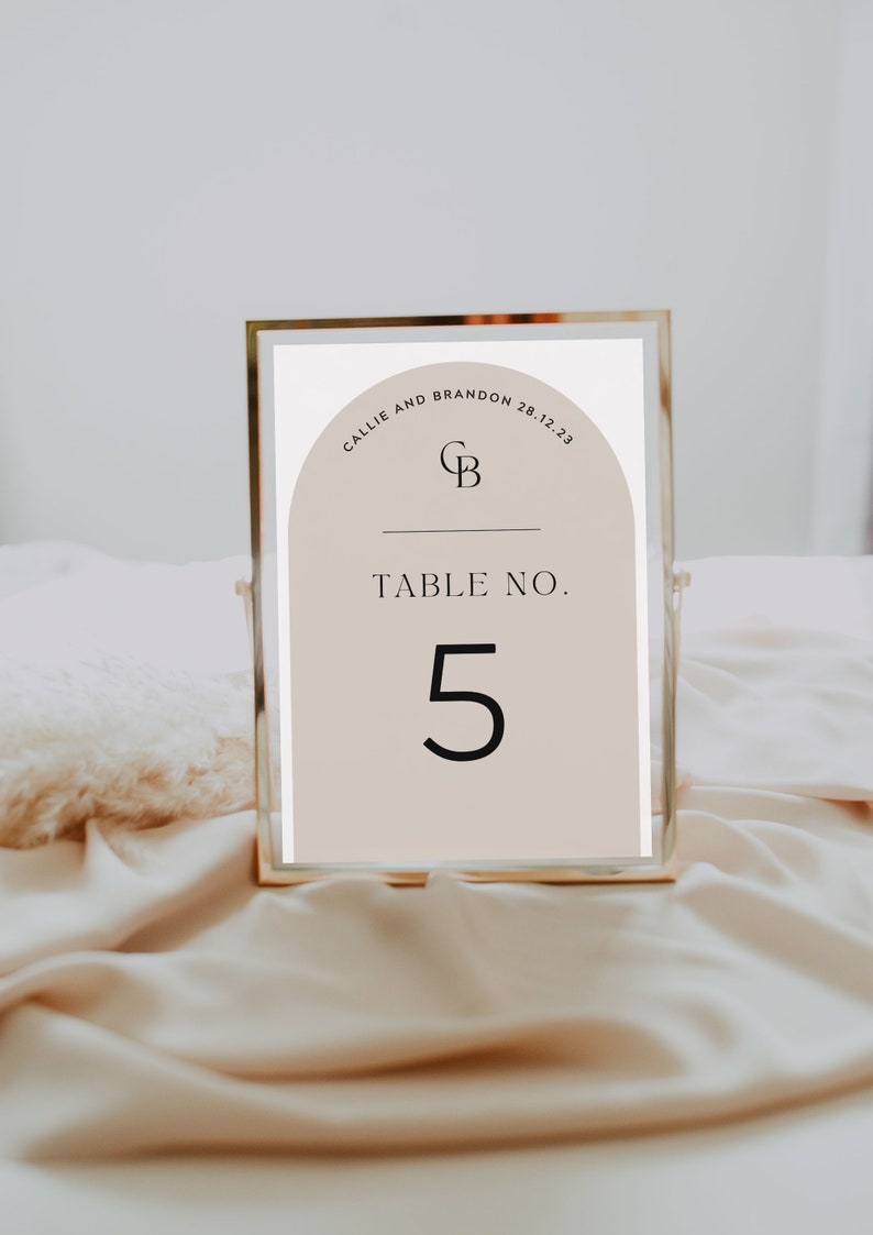 Pastel Green Table Numbers Sign Template | Modern Wedding Sign 5x7, 4x6 ...