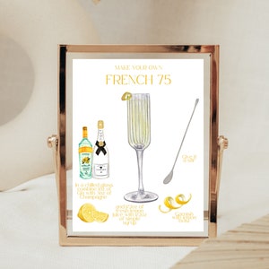 French 75 Bar Sign | Make Your Own Cocktail | French 75 Recipe ...