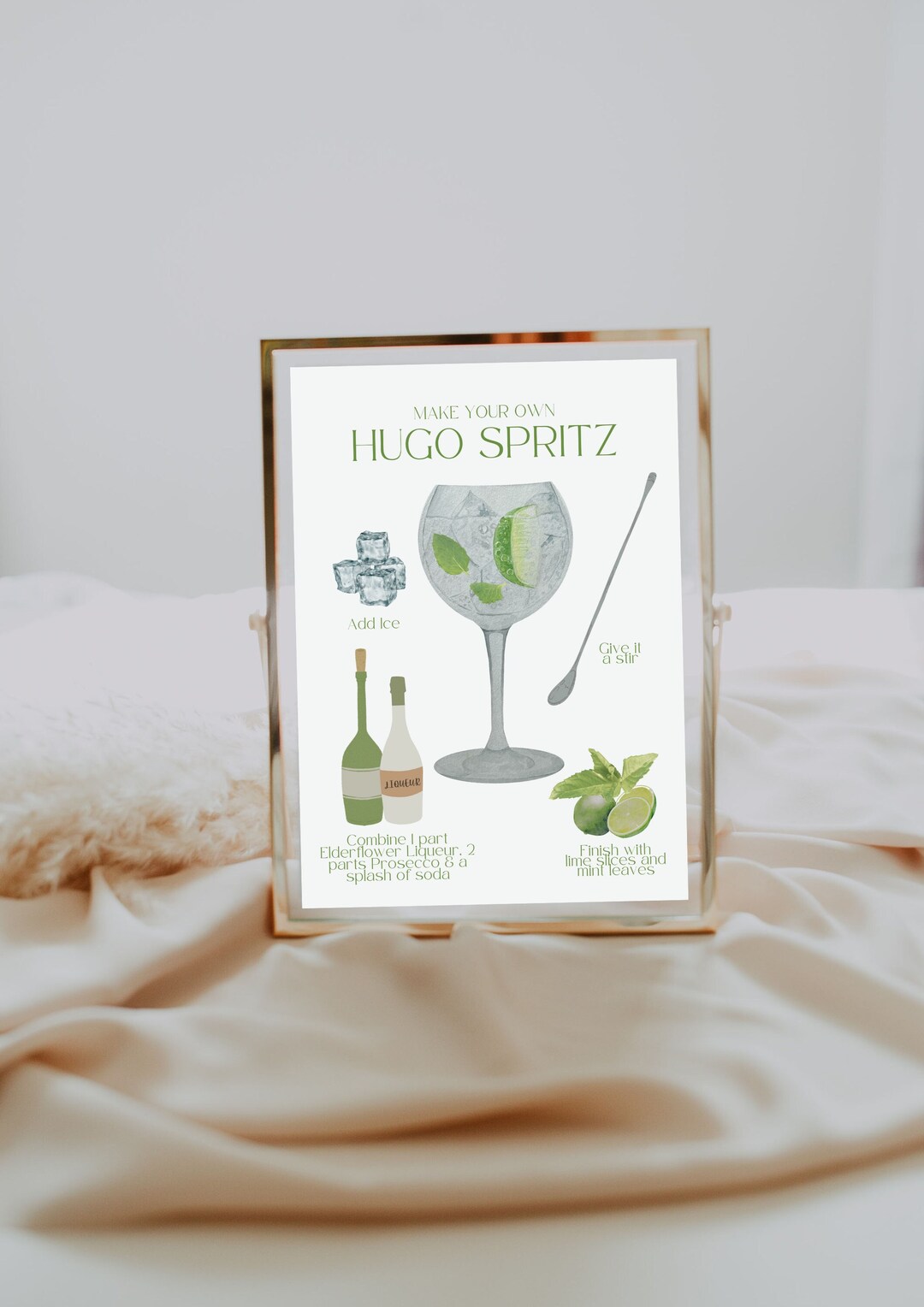 Hugo Spritz Bar Sign | Make Your Own Cocktail | Hugo Spritz Recipe ...