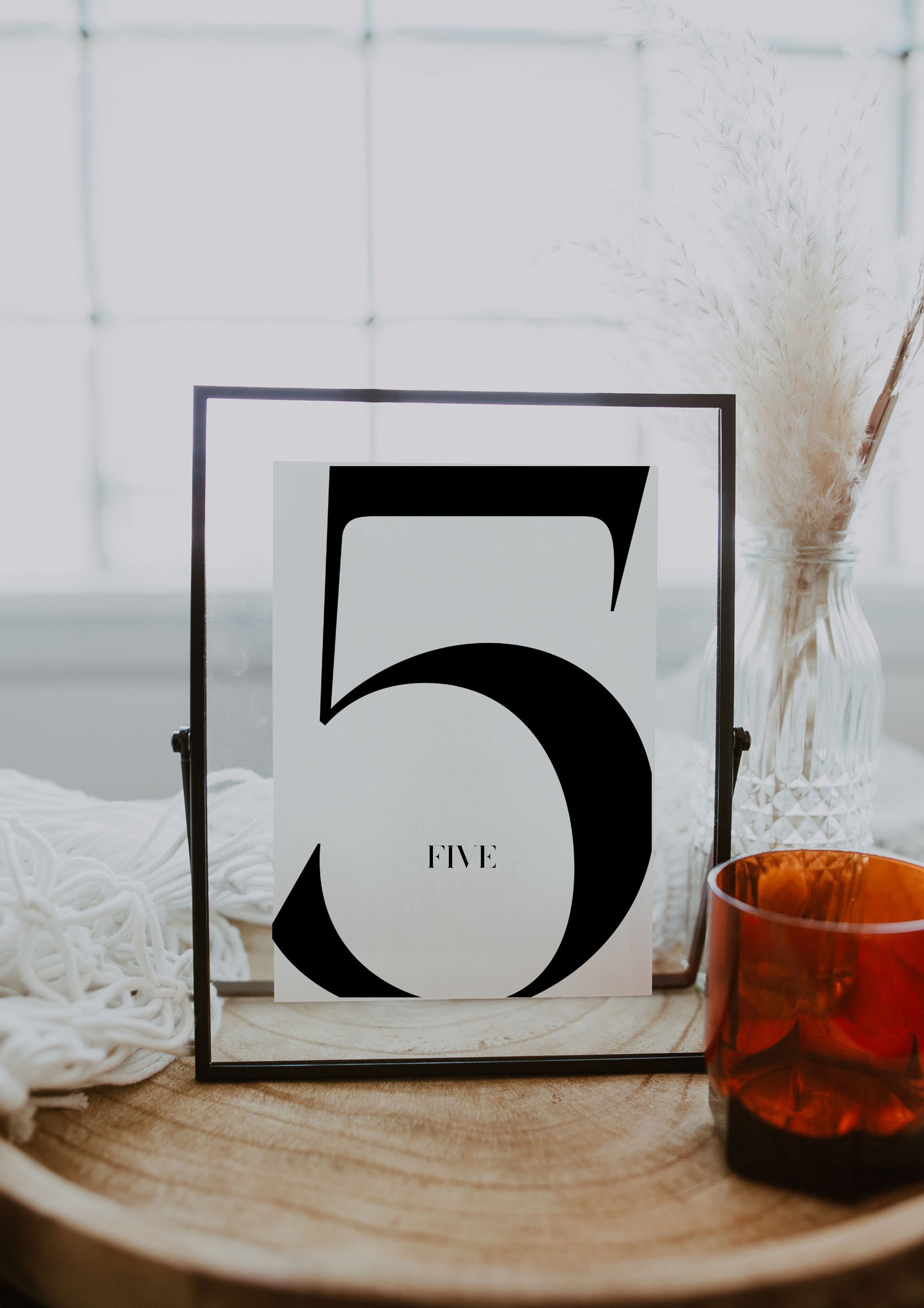 Modern Table Number Template | Table Number Sign | Minimal Wedding ...