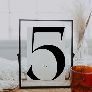 Modern Table Number Template | Table Number Sign | Minimal Wedding ...