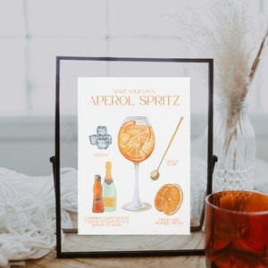 Aperol Spritz Bar Sign | Make Your Own Cocktail | Aperol Spritz Recipe ...