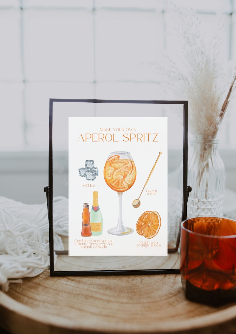 Aperol Spritz Bar Sign | Make Your Own Cocktail | Aperol Spritz Recipe ...